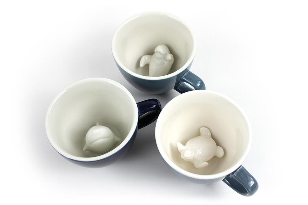 Creature Cups® Sea Collection | Hidden Animals in Your Coffee | Gift